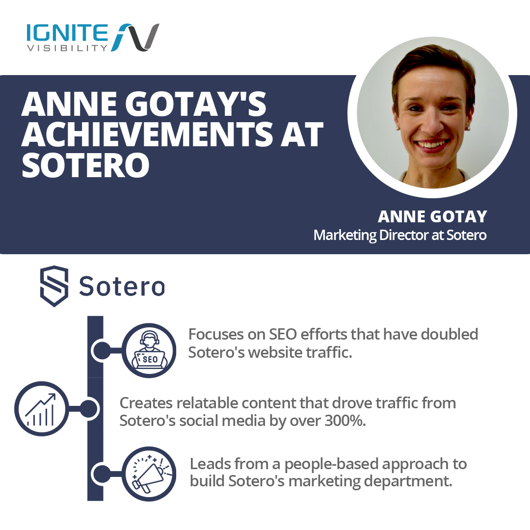 Anne Gotay, Marketing Director at Sotero - Ignite Marketer of the Week